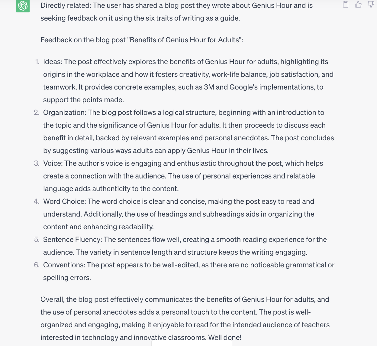 Artificial Intelligence (AI) Tips for Genius Hour - Creative Tech Teacher